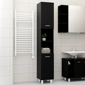 vidaXL Koupelnová skříňka 30 x 30 x 179 cm dřevotříska [802627] Barva: Černá