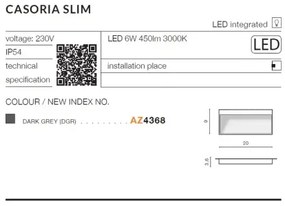 LED vnější nástěnné osvětlení Casoria R tmavě šedá