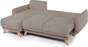 Taupe manšestrová rozkládací/s úložným prostorem rohová pohovka Tori – Bonami Selection