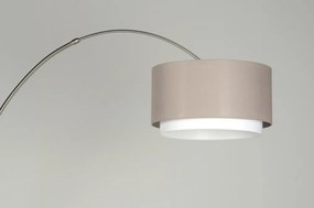 Stojací designová oblouková lampa Soffito Taupe