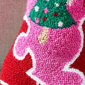 Dekorační polštář s vánočním motivem z materiálu bouclé 48x35 cm Santa's Howdy Christmas Boot – Catherine Lansfield