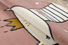 Koberec KIDDO 6106 světle růžový / bílý kruh