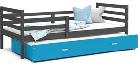 DOBRESNY Dětská postel s přistýlkou JACEK P2 200x90 cm ŠEDÁ-MODRÁ