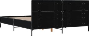 Rám postele černý 140 x 200 cm kompozitní dřevo a kov 3279997