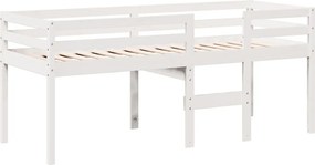 Patrová postel se střechou bílá 90 x 200 cm masivní borovice 3282093