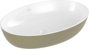 Villeroy & Boch Artis - Umyvadlo na desku, 61x41 cm, bez přepadu, bez otvoru pro baterii, Sage Green 419861BCS8