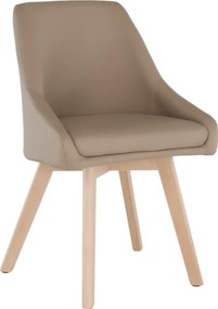 Tempo Kondela Designová jídelní židle TEZA, béžová ekokůže/buk