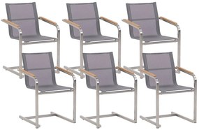 Set 6 ks. zahradních židlí COLSO (šedá). 1022954