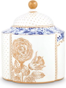 Pip Studio Royal White porcelánová dóza 1,75l, bílá