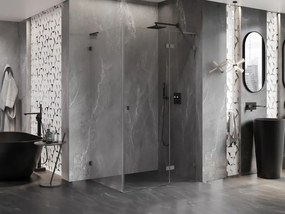Mexen Lunar, L pravostranný výklopný sprchový kout 95 x 90 cm, 8mm čiré sklo, profil grafit broušený, 834L-095-090-66-00-P