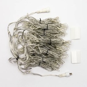 Hobby Line LED světelný závěs do okna, 200 × 200 cm, teple bílá, 200 diod, čirý kabel, IP20 do interiéru, prodlužovací