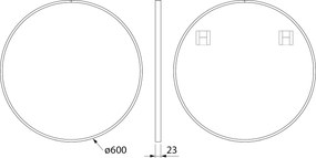 Sapho Notion Slim kulaté zrcadlo v rámu 60 cm bílá mat NT600W