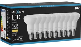 Mexen Nova 10x LED žárovka E14, R50, 4,5W, Teplá - 3000K, 470 lm - L103-E14-0530-01x10