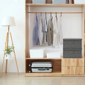 Úložné boxy 2 ks textil 50 x 30 x 25 cm antracitové 332913