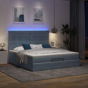 Osmanský rám postele s matracíes tmavě šedá 180x200cm samet 3314337