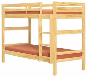 Patrová postel 90x200, palanda masiv borovice, GIGA lak 8831