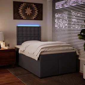 Box spring postel s matrací šedá 120x190 cm umělá kůže 3293014