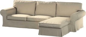 Potah na pohovku IKEA Ektorp 2-místná s lenoškou barva béžová látka pletený vzor