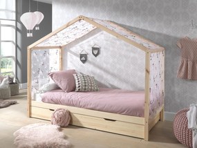 Vipack Dallas nízká domečková postel Barva: Dřevo, Varianta: S ohrádkou