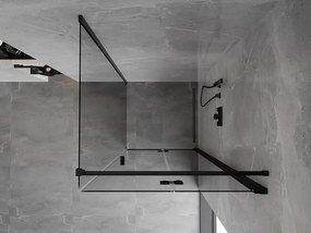 Mexen Mist-F T, 1-křídlý ​​skládací sprchový kout pravý 110 x 110 cm, čiré sklo, černý profil, 8A6T-110-110-70-00-P