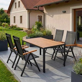 Vikio Zahradní jídelní set 140x80 pro 4 osoby přírodní VZS210P4