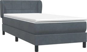 Box spring postel s matrací tmavě šedá 80x220 cm samet 3317548