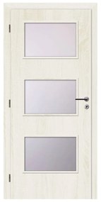 Solodoor Interiérové dveře Etta 6, 70 L, 750 × 1985 mm, fólie, levé, Andorra white, prosklené