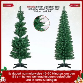 Umělý vánoční stromek Yaheetech – zelená, 154 cm (267793964763)