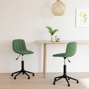 vidaXL Otočné jídelní židle 2 ks samet [334118] Barva: Tmavě zelená