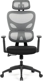 Ergonomická kancelářská židle LEXON - šedá síťovina