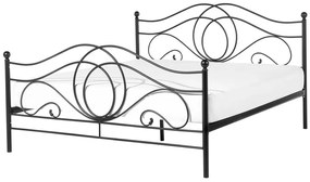 Dekorativní černá kovová postel 160x200 cm LYRA Beliani
