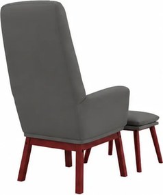 relaxační křeslo, s podnožkou, odpočinkové, masivní kaučukovník/kov/textil, 95x76x71 cm, nohy tmavé/světle šedá, Dekorino KR20260084