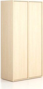 Kancelářská skříň FRAME, 2x dveře, 872 x 450 x 1735 mm, PUSH-lock, bříza