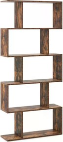 Knihovna 5-patrová, rustikální, 70 x 24 x 159 cm CB10554CF