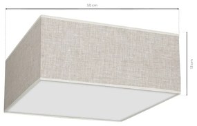 Stropní svítidlo Lino Square, 1x lněné stínítko, (bílé plexisklo), (50cm)