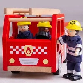 Bigjigs Toys Dřevěné hasičské auto / od 3 let