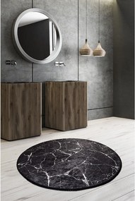 Černá koupelnová předložka ø 100 cm Marble – Foutastic