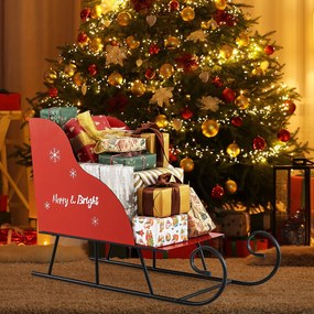 Costway Kovový košík na sáně pro Santa Clause Dárky pro Santa Clause Úložné saně