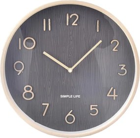 Nástěnné hodiny hnědé 38 cm