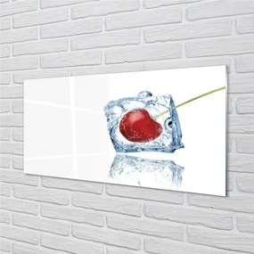 Obraz na skle Kostka ledu cherry 120x60 cm