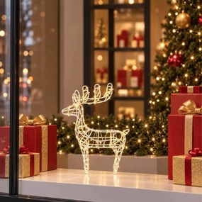 Vánoční svítící sob RUDOLF s LED osvětlením