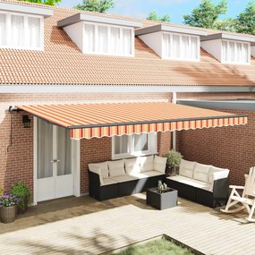 Stahovací markýza Žlutá a oranžová 500 × 300 cm 3331247