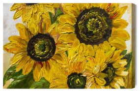 Obraz Slunečnice Jako Malované Nedostatek Nedostatek Přírodní plátno 100x70