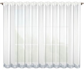 Dekorační krátká záclona se zirkony s řasící páskou MADELEINE bílá 300x150 cm nebo 400x150 cm MyBestHome Rozměr: 300x150 cm