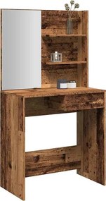 vidaXL Toaletní stolek se zrcadlem 74,5 x 40 x 141 cm [802807] Barva: Staré dřevo