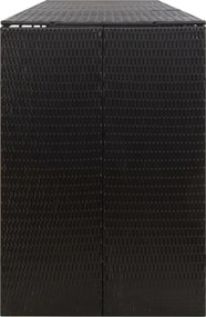 Přístřešek na čtyři popelnice černý 274 x 80 x 117 cm polyratan 319863