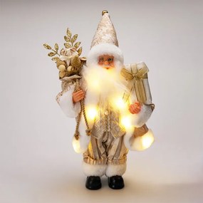 Santa Claus ve zlatém oblečení s LED 30 cm