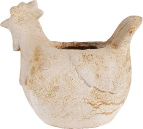 Béžový antik květináč slepička Farm Brocante - 31*20*27 cm