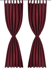 Mikrosaténové závěsy s poutky 2 ks 140 x 225 cm vínové 130363
