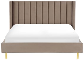Sametová postel 180 x 200 cm taupe VILLETTE Beliani